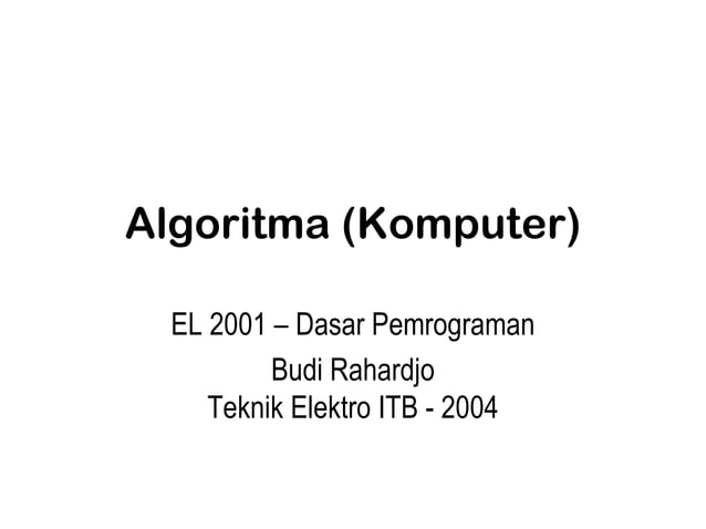 Algoritma | PPT
