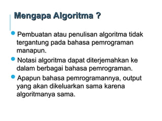 Algoritma: Prinsip, Jenis, dan Implementasi dalam Pemecahan Masalah | PPT