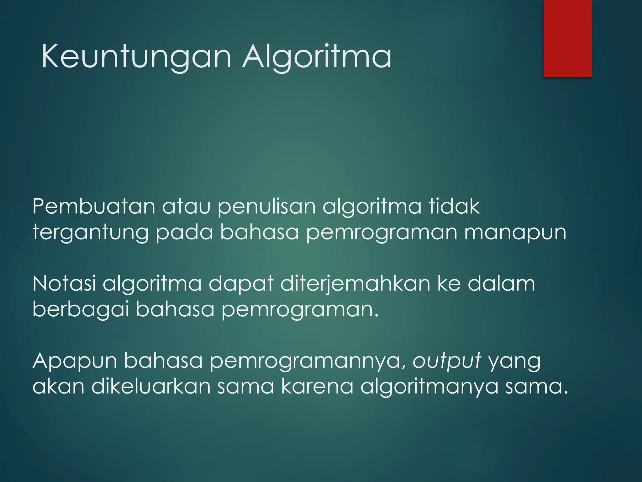 Pengertian Algoritma dan pemrograman dasar | PPT