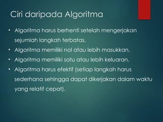 Pengertian Algoritma dan pemrograman dasar | PPT