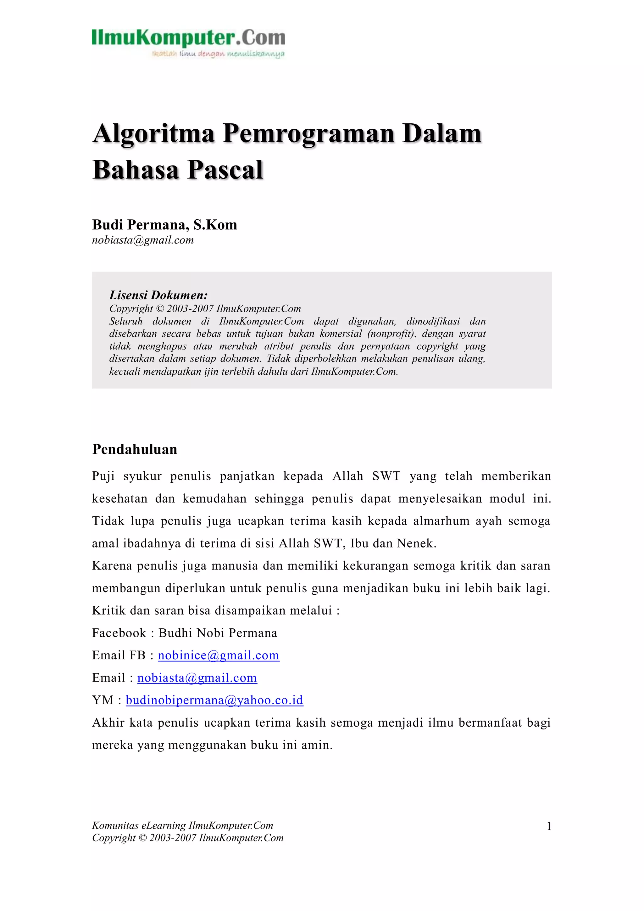 Algoritma pemrograman-dalam-bahasa-pascal | PDF