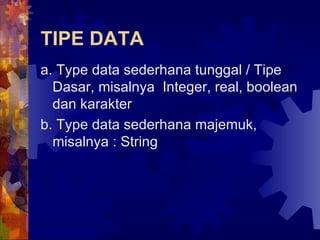 Algoritma - tipe data | PPT