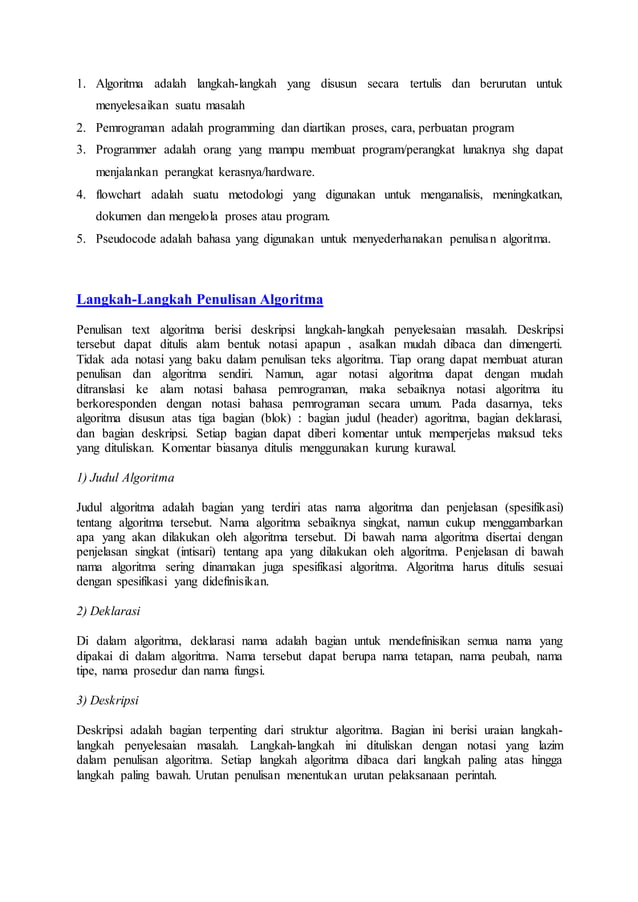 Algoritma adalah langkah | PDF