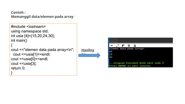 PowerPoint Algoritma Array kelas XI Dan kelas X | PPTX