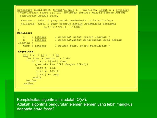 Referensi Materi Algoritma Brute Force Bagian 1 | PPT