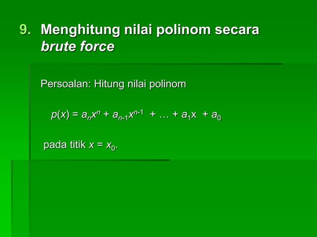 Referensi Materi Algoritma Brute Force Bagian 1 | PPT