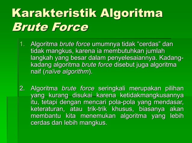 Referensi Materi Algoritma Brute Force Bagian 1 | PPT