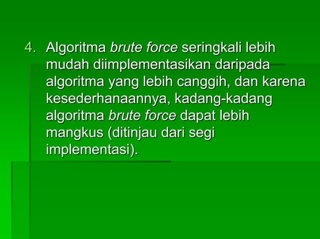 Referensi Materi Algoritma Brute Force Bagian 1 | PPT