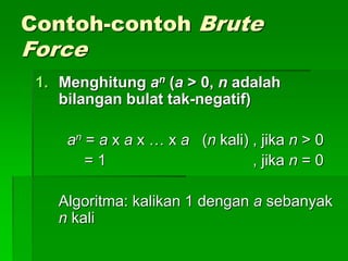 Referensi Materi Algoritma Brute Force Bagian 1 | PPT