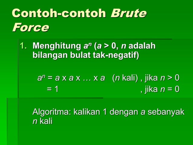Referensi Materi Algoritma Brute Force Bagian 1 | PPT