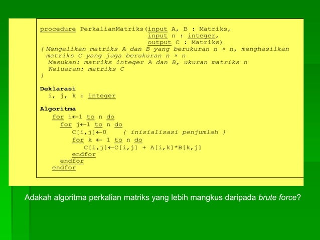 Referensi Materi Algoritma Brute Force Bagian 1 | PPT