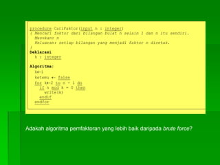 Referensi Materi Algoritma Brute Force Bagian 1 | PPT
