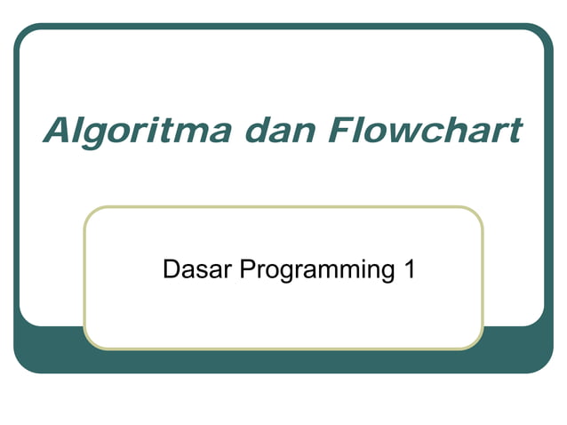 Algoritma dan flowchart | PDF