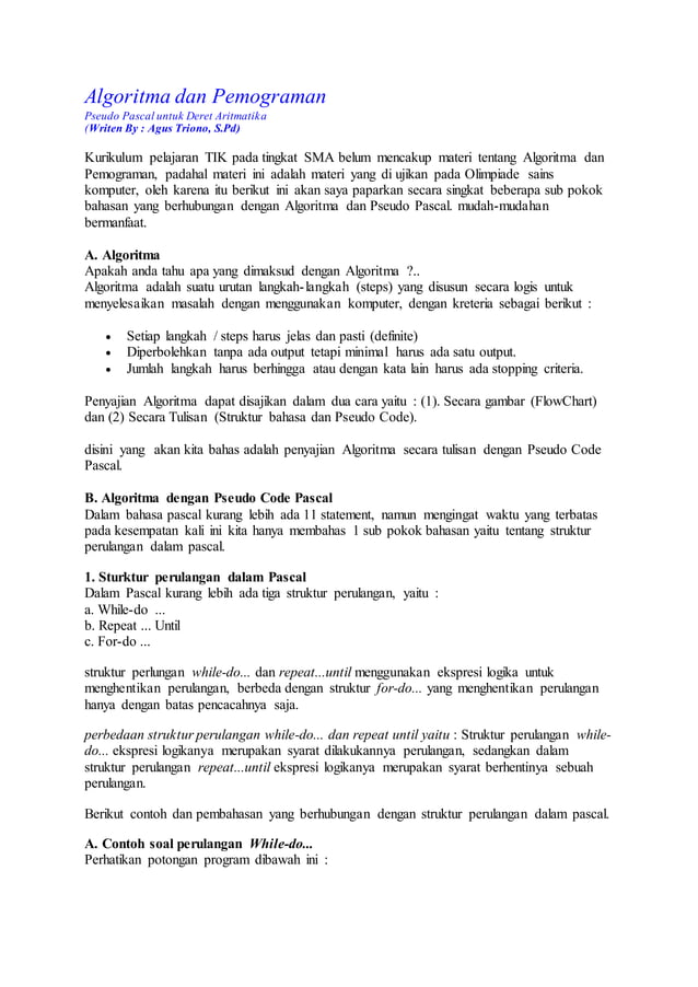 Algoritma dan pemograman | DOCX