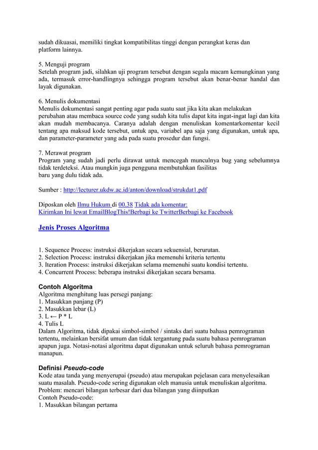 Algoritma dan pemrograman | DOCX
