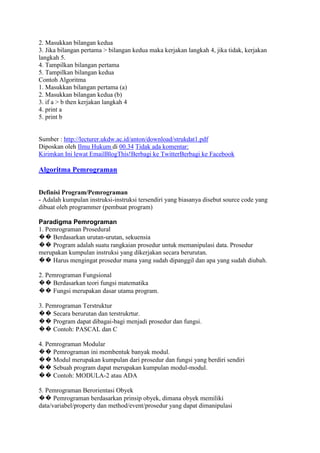 Algoritma dan pemrograman | DOCX