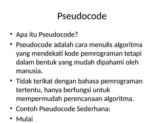 Pengantar Mata Kuliah Algoritma_dan_Pemrograman | PPT