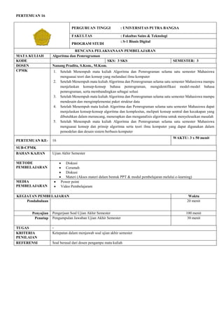Algoritma dan Pemrograman | DOCX