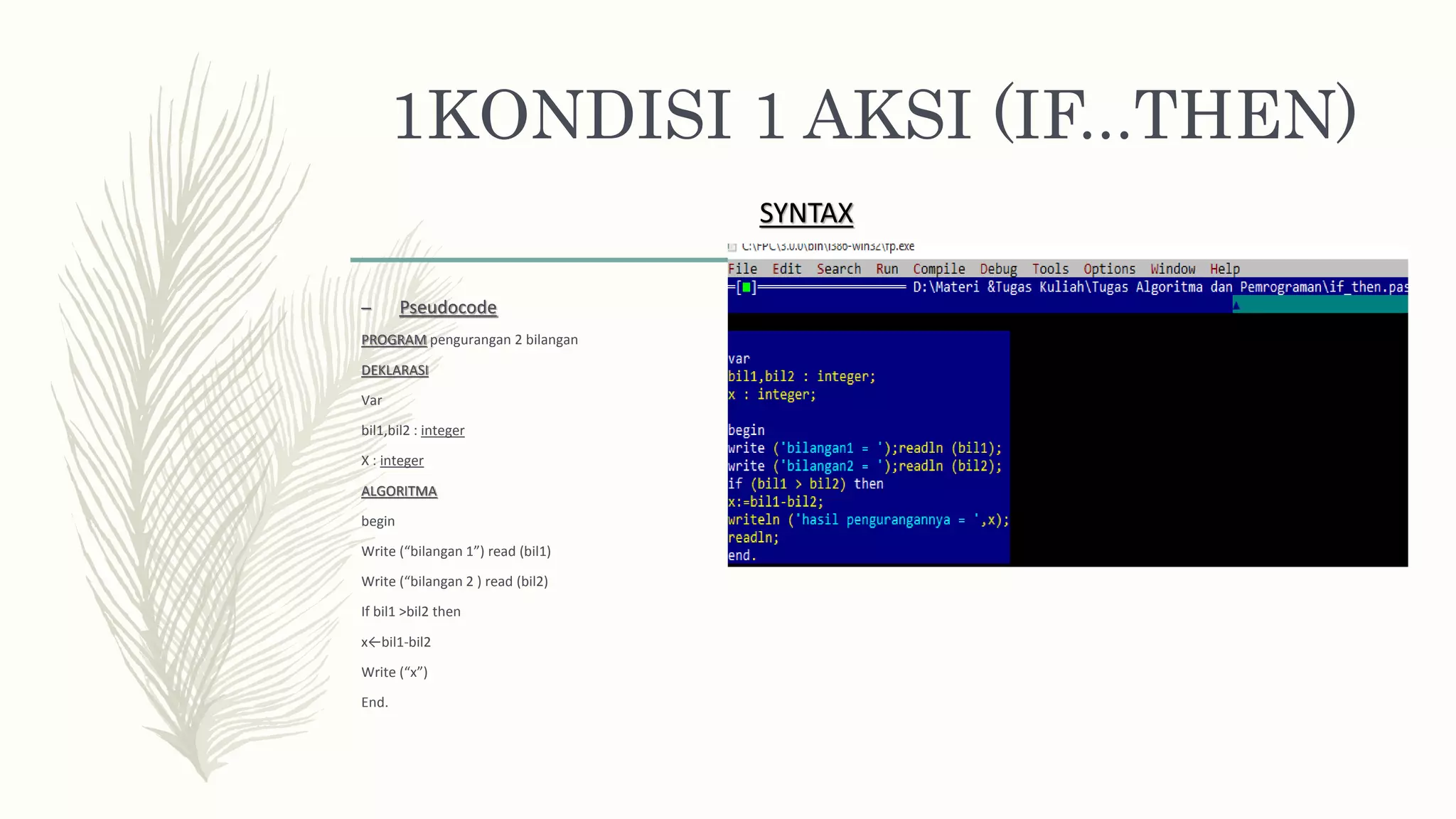 Algoritma dan pemrograman 1 | PPT