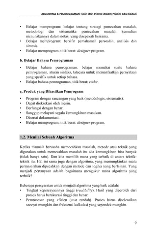 Algoritma dan pemrograman; teori dan praktik dalam pascal edisi kedua ...