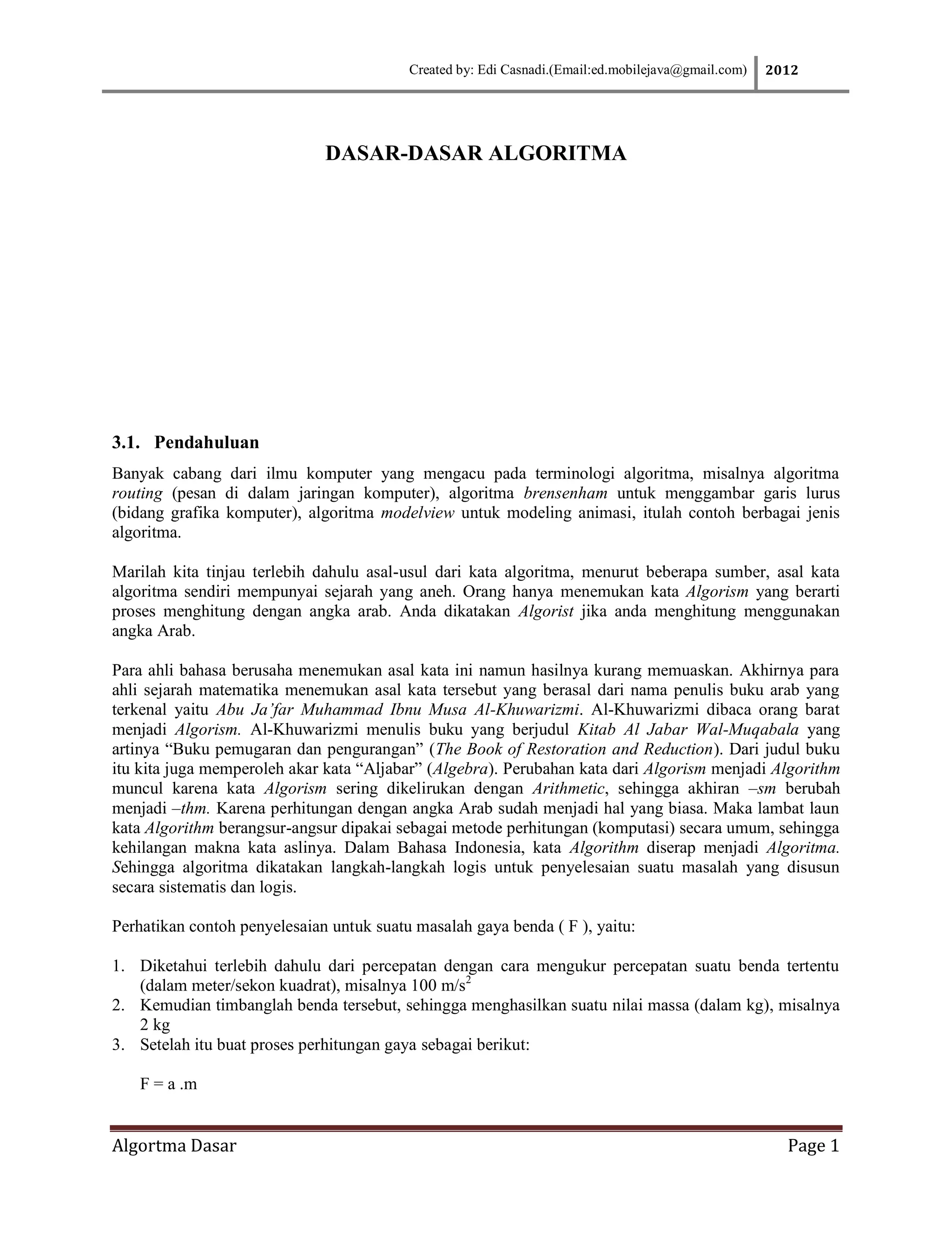 Dasar Algoritma ECasnadi | PDF