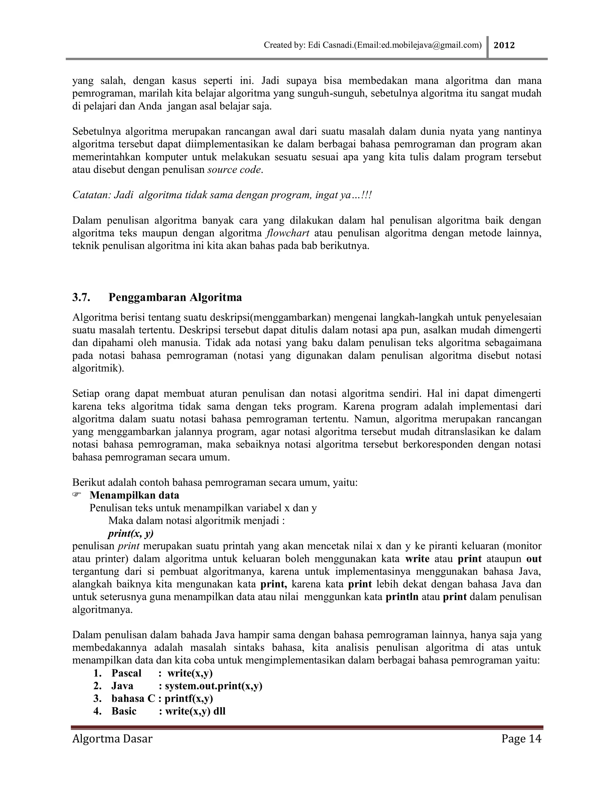 Dasar Algoritma ECasnadi | PDF