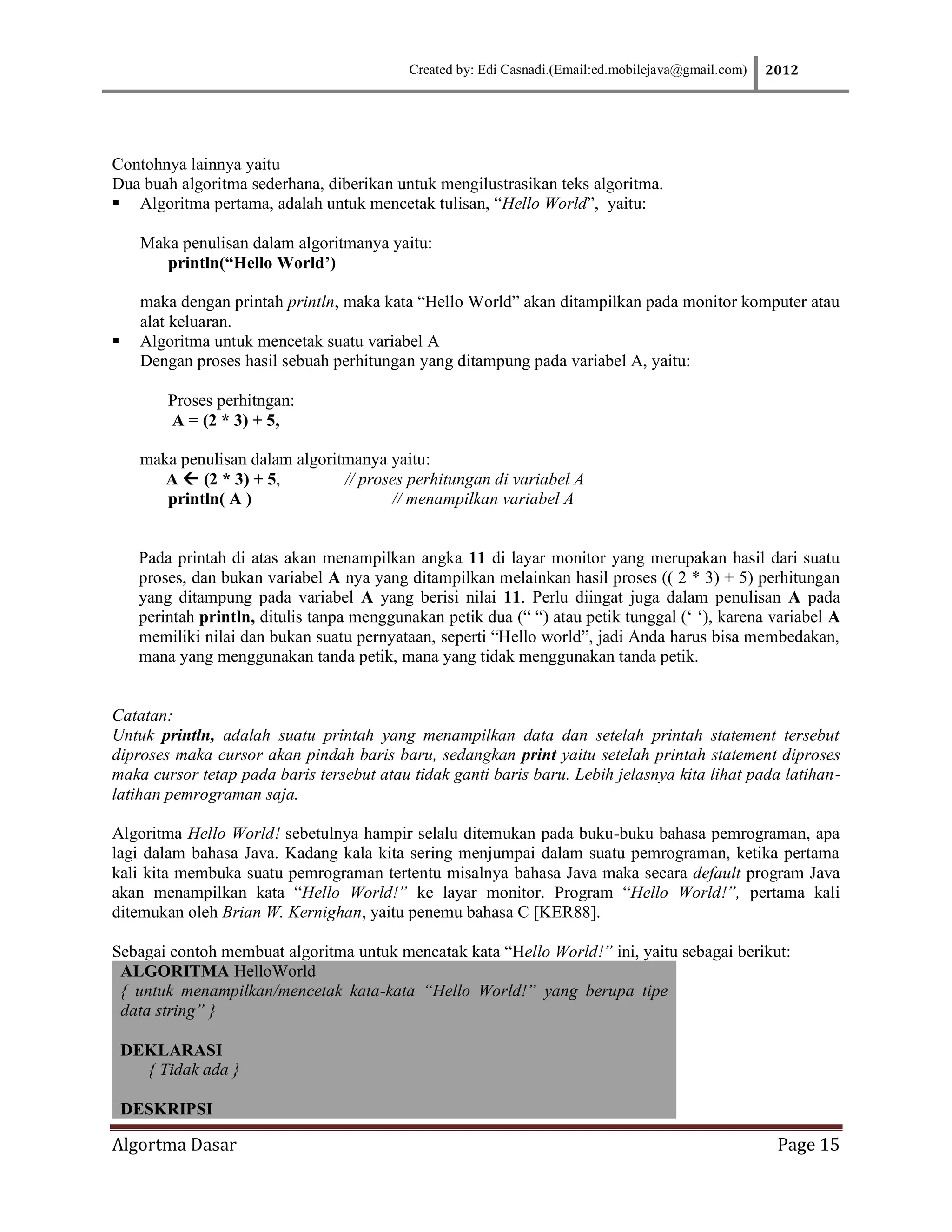 Dasar Algoritma ECasnadi | PDF