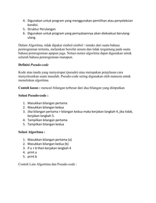 Algoritma & dasar pemrograman | PDF