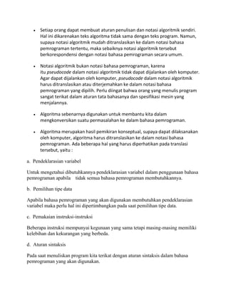 Algoritma & dasar pemrograman | PDF
