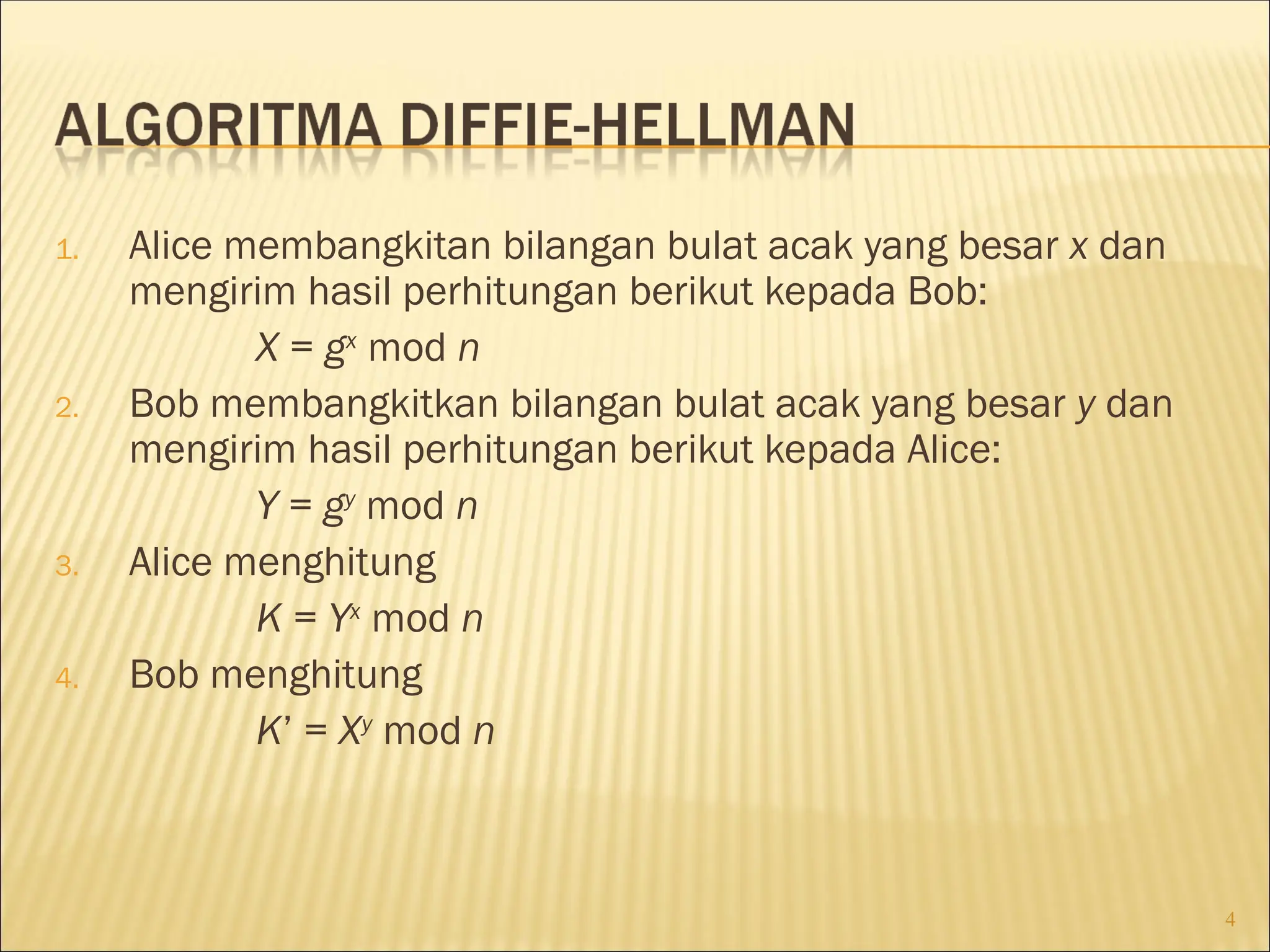 Matkul kriptografi: Algoritma Diffie-Hellman.ppt