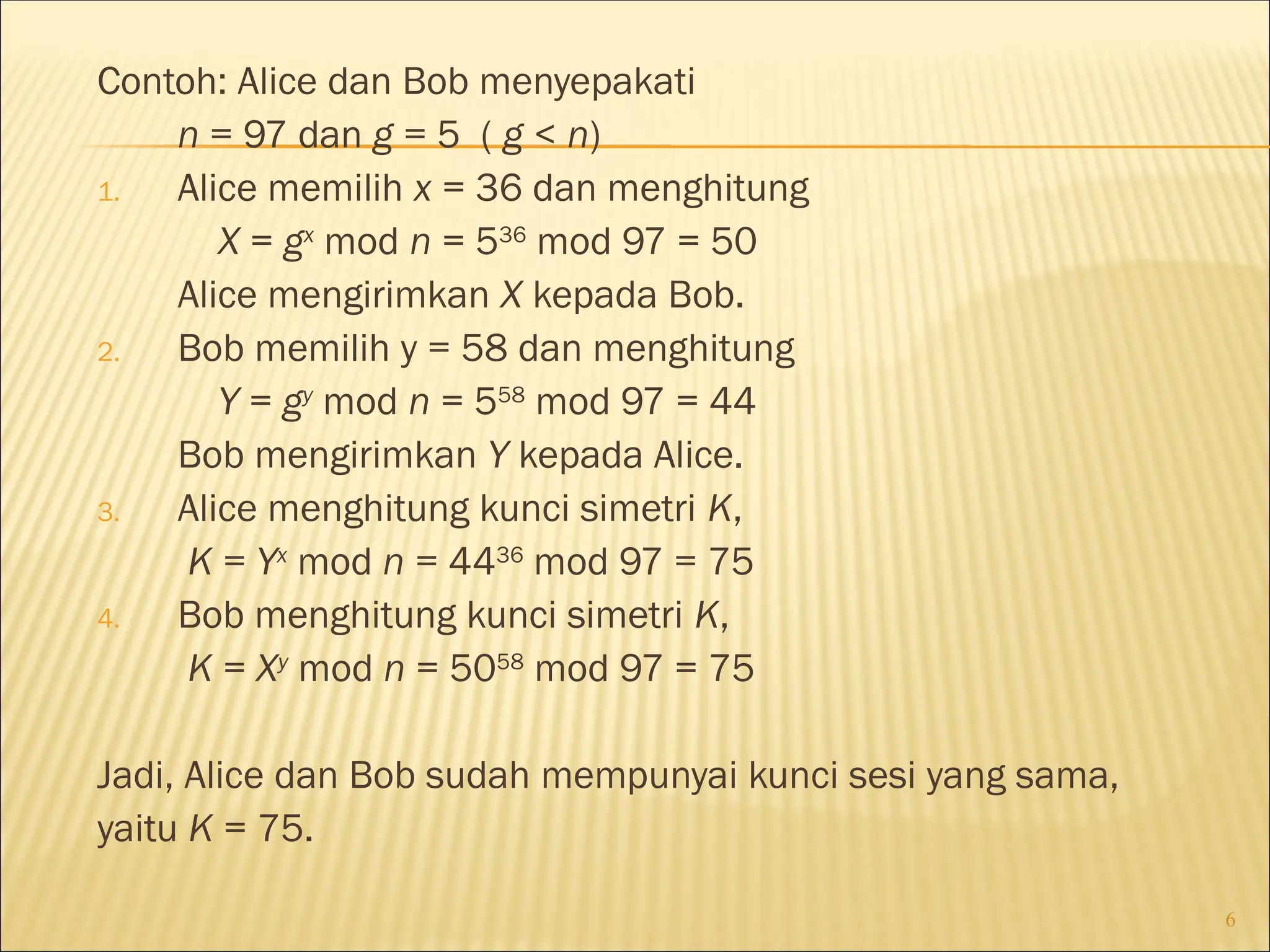 Matkul kriptografi: Algoritma Diffie-Hellman.ppt