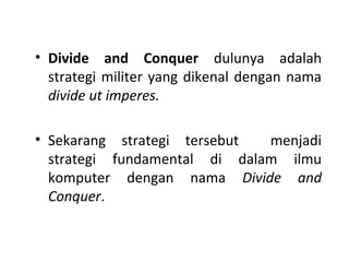 Algoritma Divide and Conquer | PPT