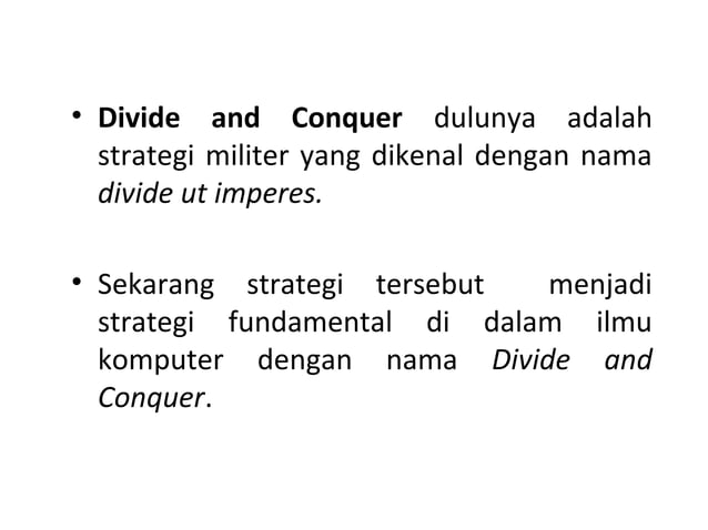 Algoritma Divide and Conquer | PPT