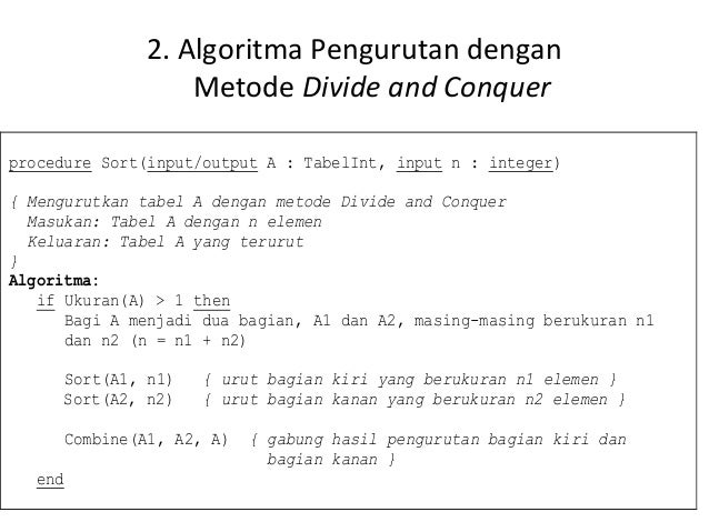 Algoritma Divide And Conquer