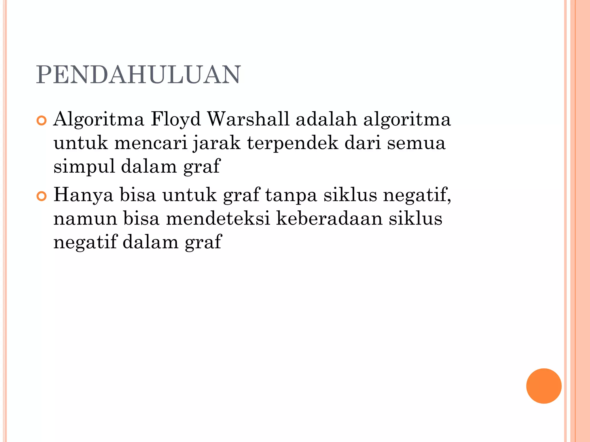 Algoritma floyd warshall dengan siklus negatif | PDF