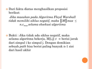 Algoritma floyd warshall dengan siklus negatif | PDF