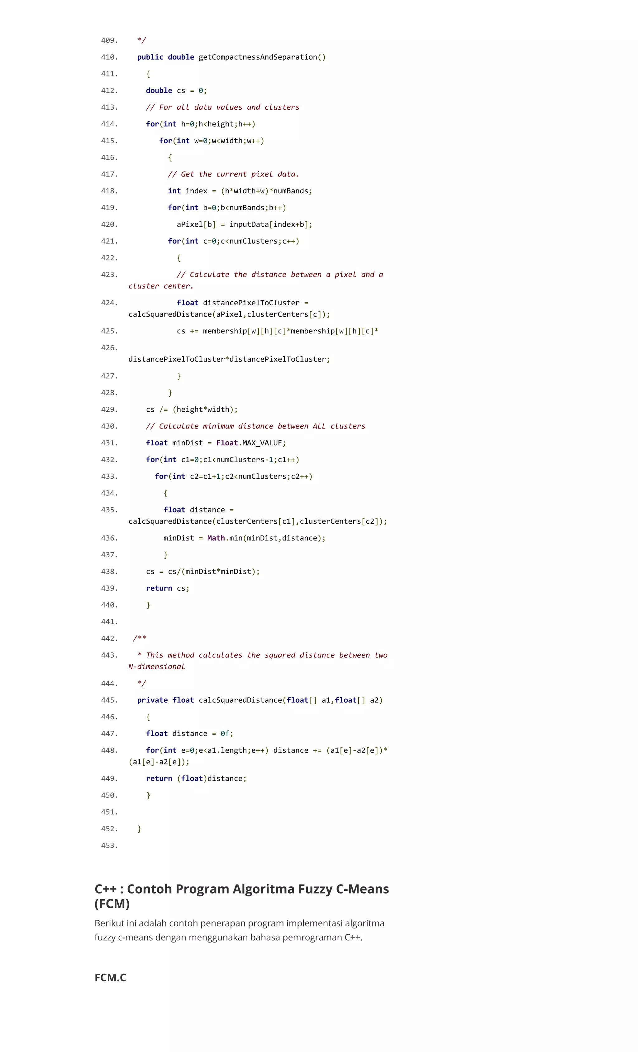 Algoritma fuzzy c means fcm java c++ contoh program | PDF