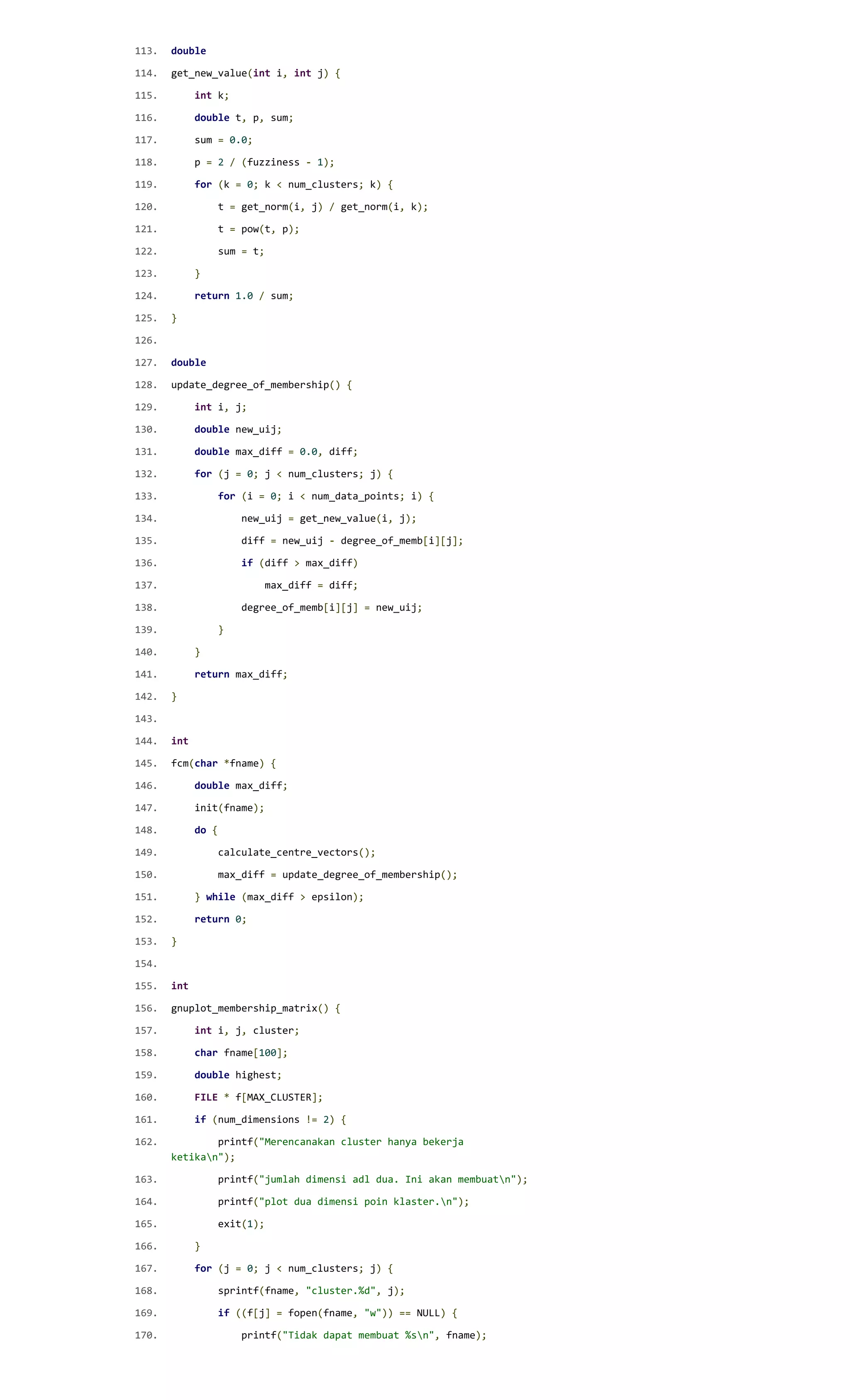 Algoritma fuzzy c means fcm java c++ contoh program | PDF