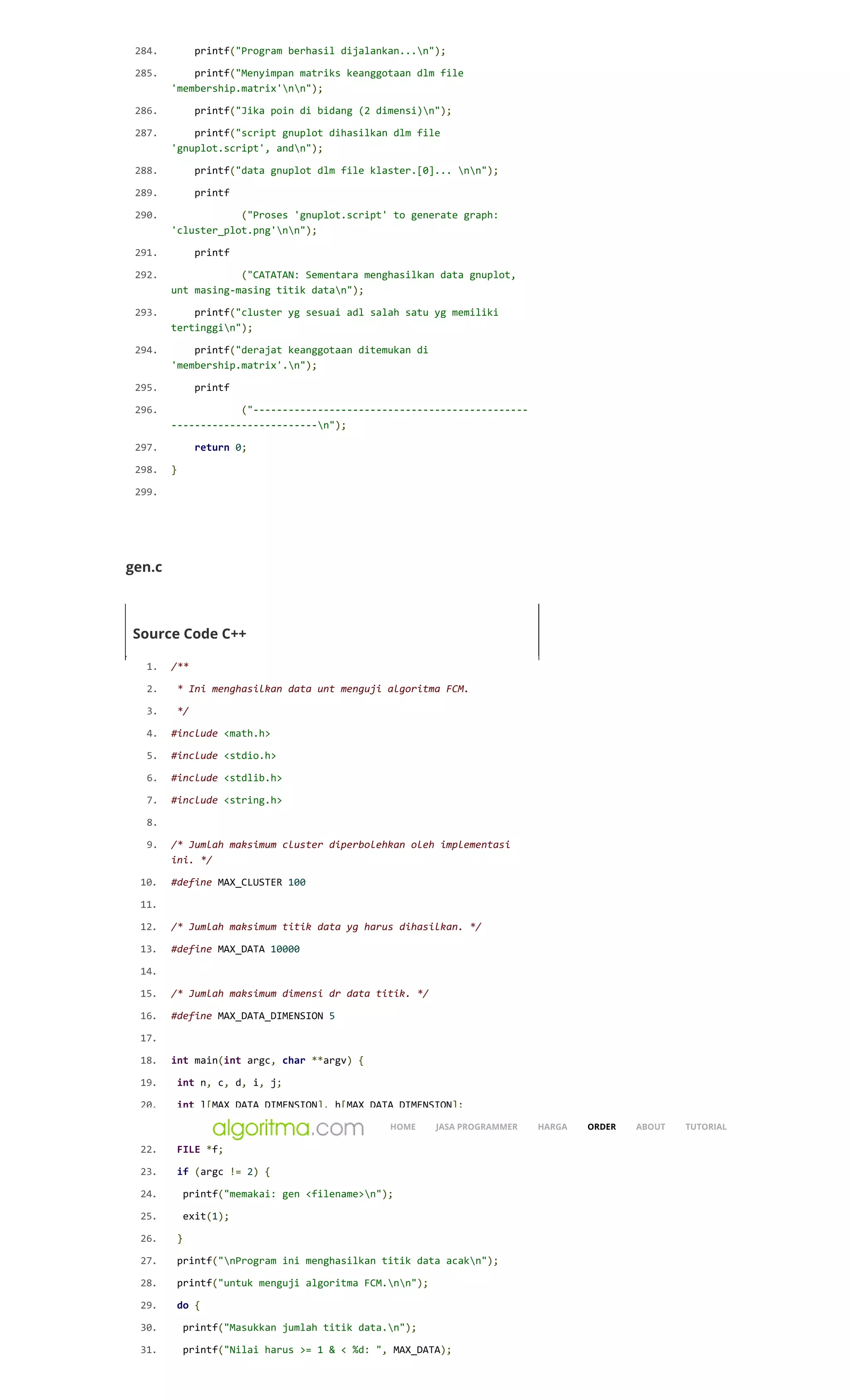 Algoritma fuzzy c means fcm java c++ contoh program | PDF