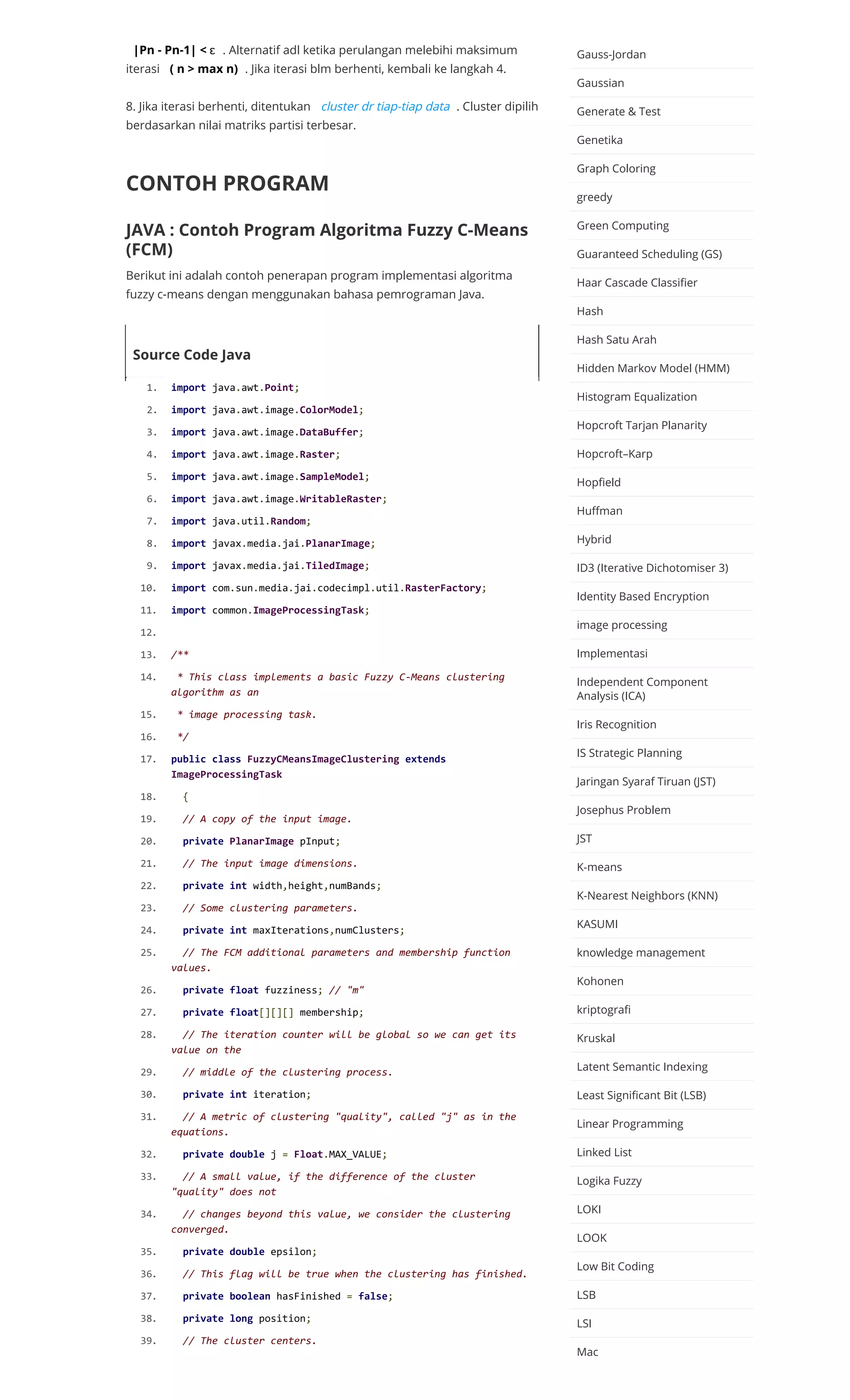 Algoritma fuzzy c means fcm java c++ contoh program | PDF