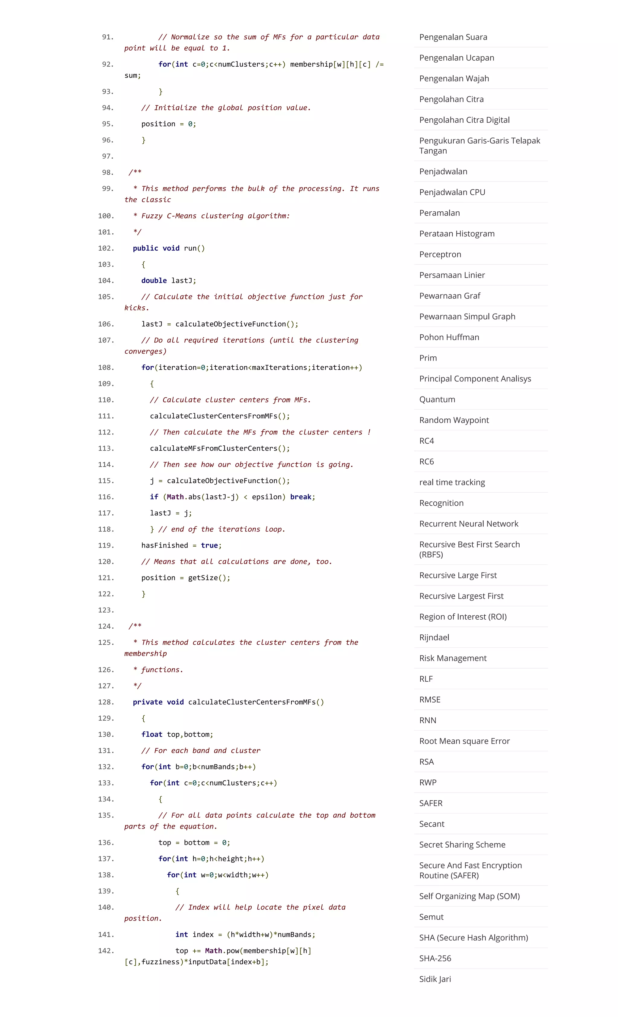 Algoritma Fuzzy C Means Fcm Java C Contoh Program Pdf