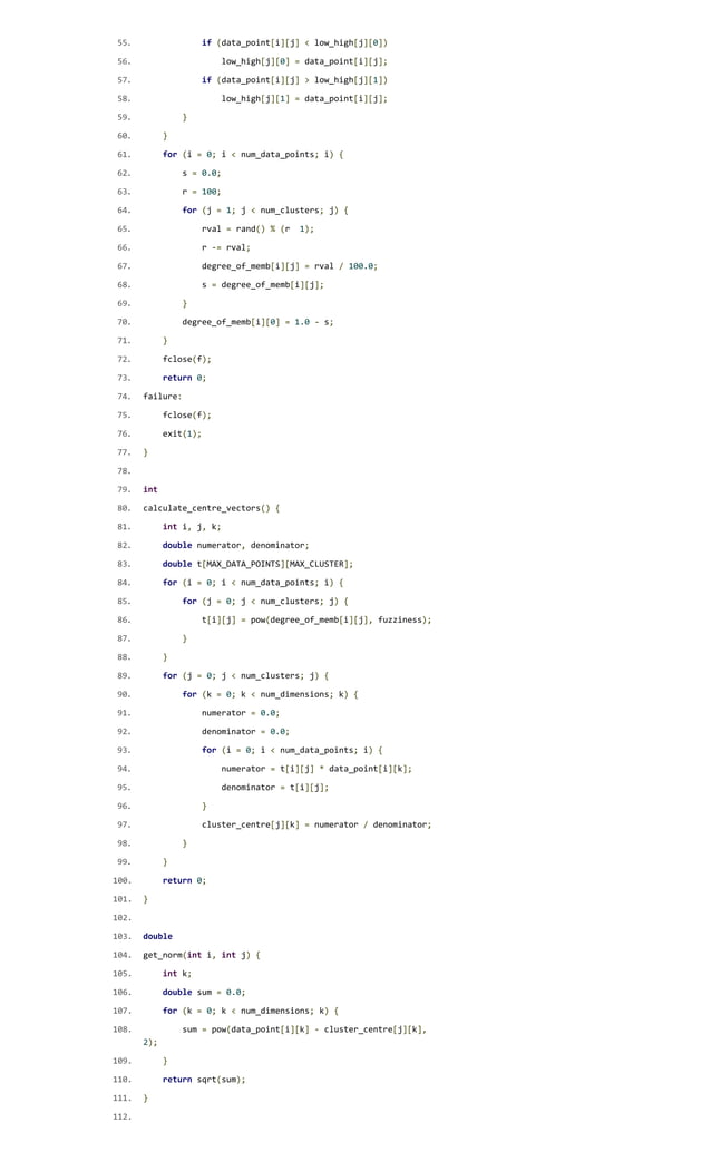 Algoritma fuzzy c means fcm java c++ contoh program | PDF