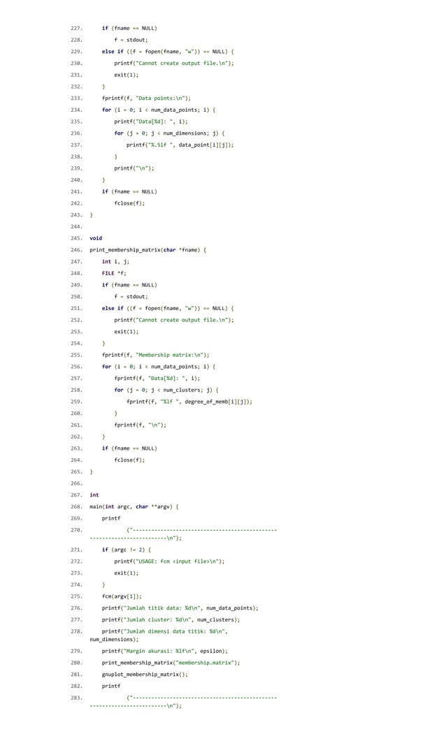 Algoritma fuzzy c means fcm java c++ contoh program | PDF