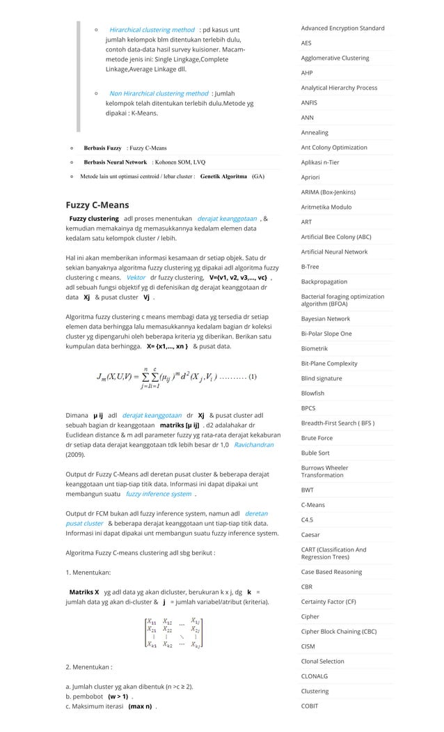 Algoritma fuzzy c means fcm java c++ contoh program | PDF