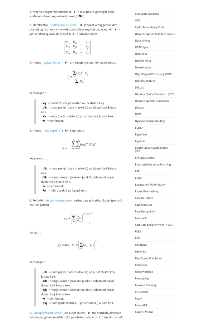 Algoritma fuzzy c means fcm java c++ contoh program | PDF