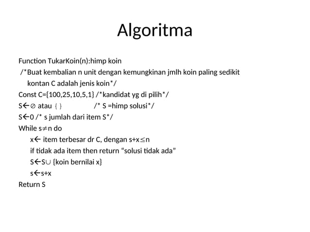 algoritma_greedy.ppt algoritma kelas 11 tik | PPT