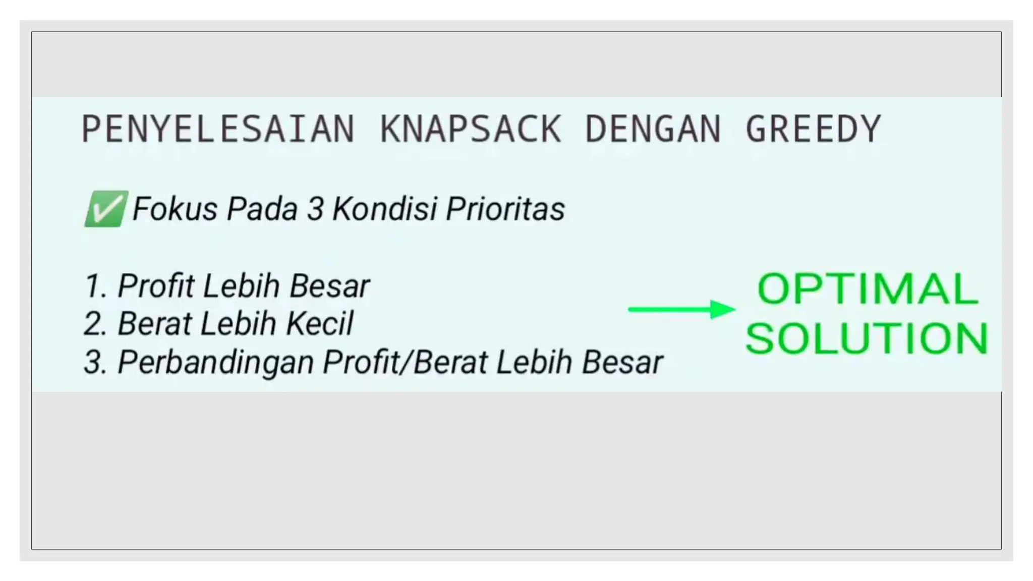 MATERI INFORMATIKA KELAS XI ALGORITMA GREEDY-Knapsack.pptx