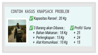 MATERI INFORMATIKA KELAS XI ALGORITMA GREEDY-Knapsack.pptx