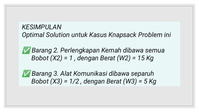 MATERI INFORMATIKA KELAS XI ALGORITMA GREEDY-Knapsack.pptx