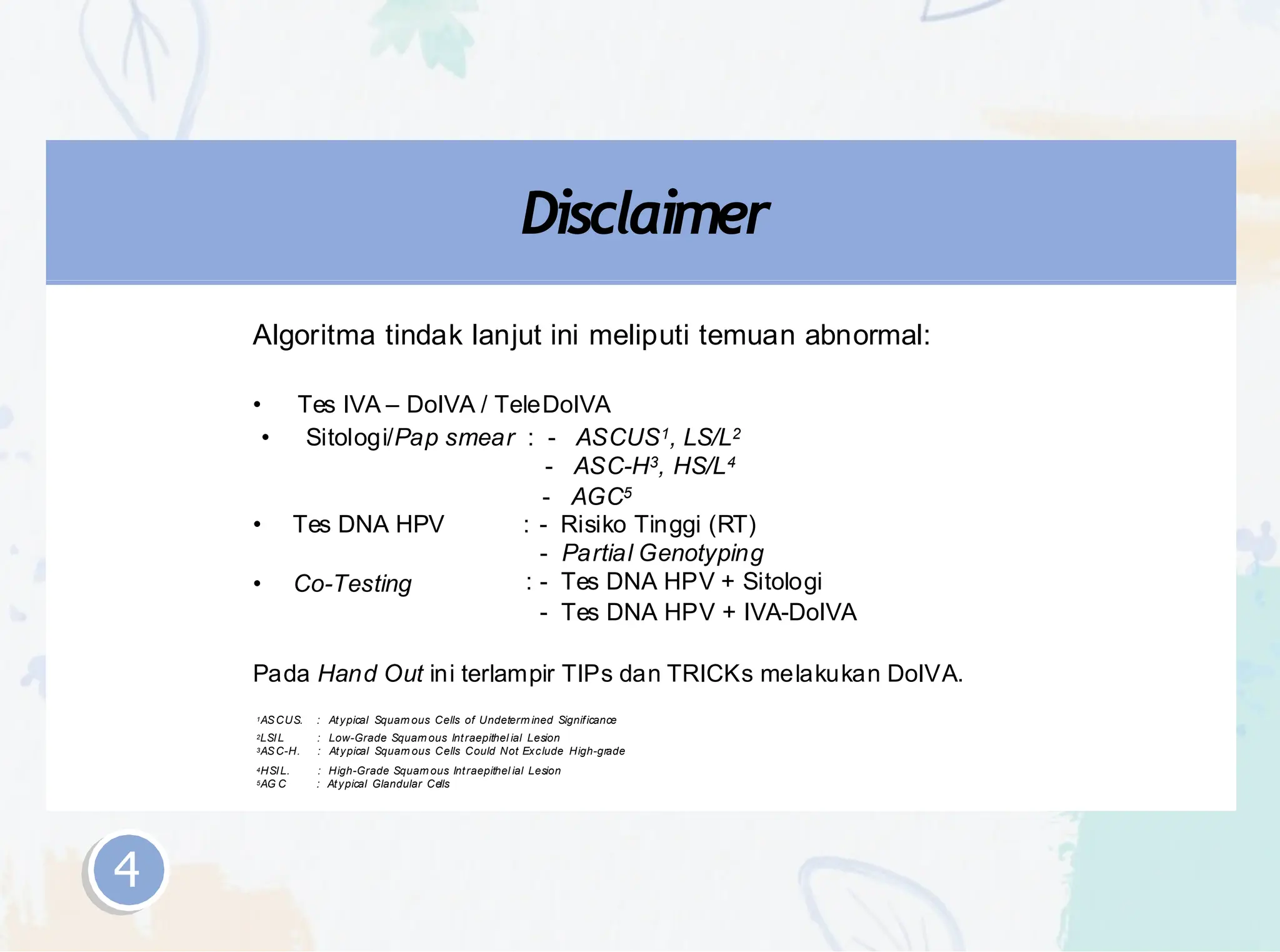 algoritma test iva papsmear co testing hpv dna hogi | PDF